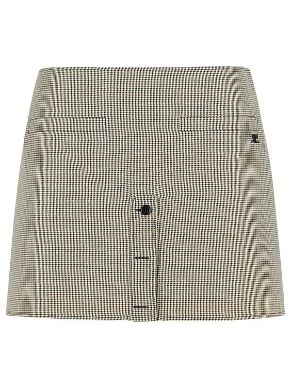 COURREGES Beige Wool Blend Miniskirt