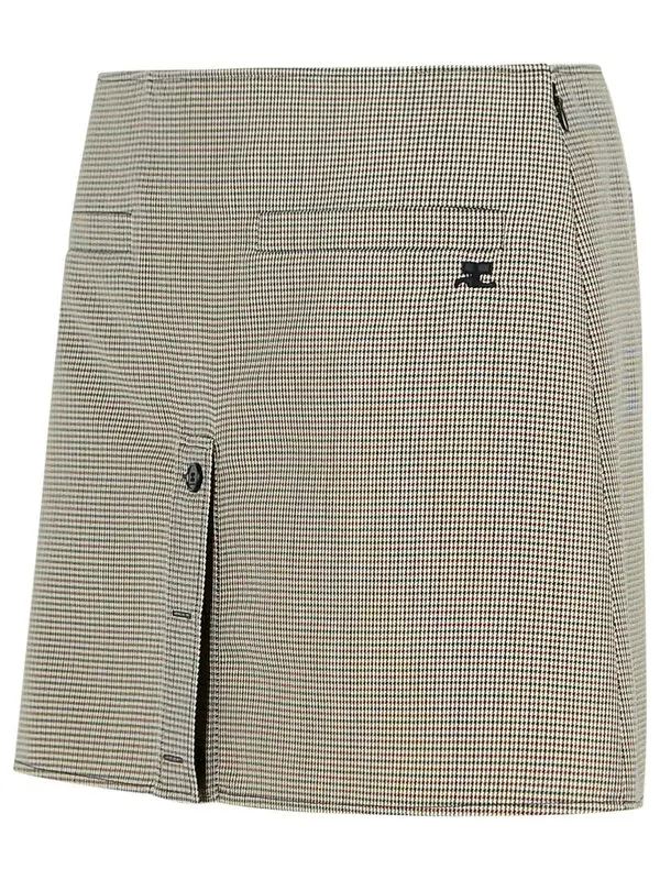 COURREGES Beige Wool Blend Miniskirt