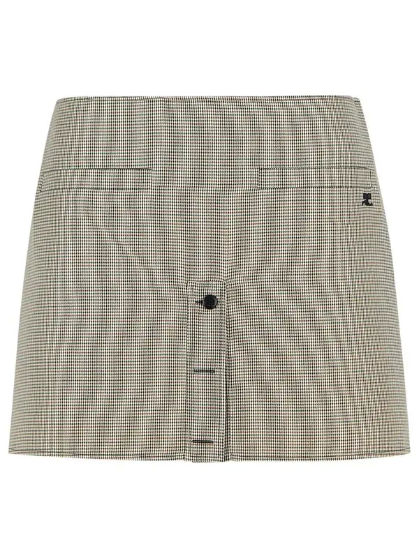 COURREGES Wool Blend Miniskirt - Cream