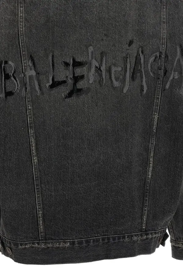 Balenciaga Denim Jacket With Used Effect