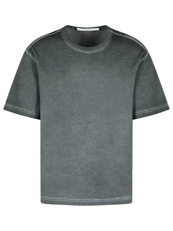 Séfr Mauro' Grey Cotton T-shirt - Black