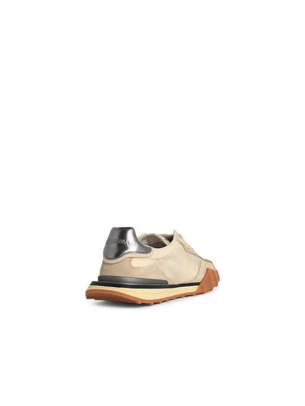 Dolce & Gabbana Cushion' Beige Leather Blend Sneakers