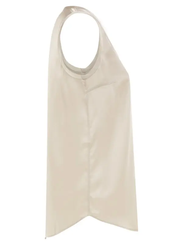 Brunello Cucinelli Stretch Silk Satin Top