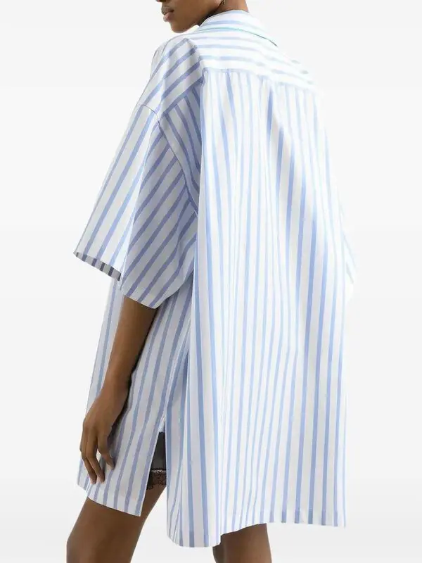 Dolce & Gabbana Striped Cotton-silk Shirt - Blue