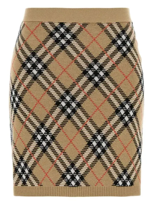 Burberry Check Knit Mini Skirt - Multicolor