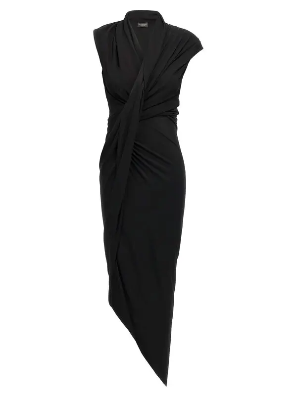 Balenciaga Draped Dress - Black