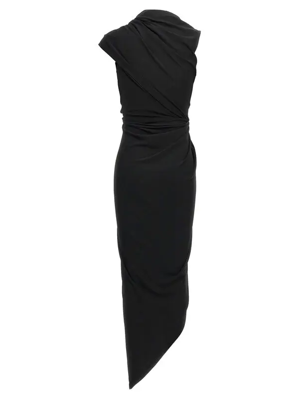 Balenciaga Draped Jersey Crêpe Midi Dress