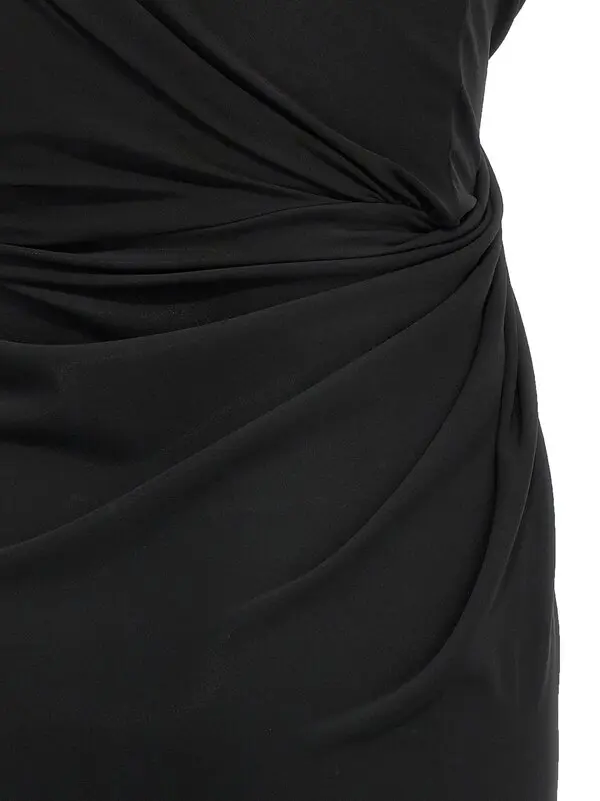 Balenciaga Draped Jersey Crêpe Midi Dress