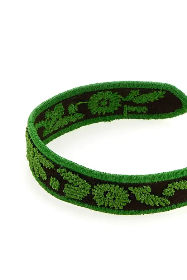 Prada Two-tone Suede And Fabric Bracelet - Multicolor