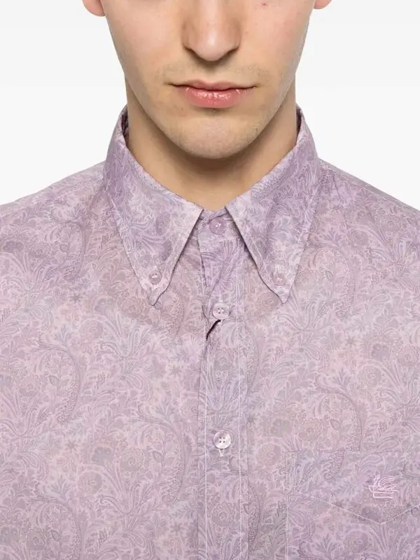 Etro Camicia Con Bottoni E Stampa Paisley - Multicolor