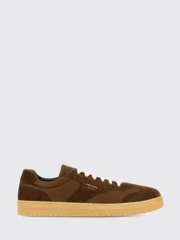 Prada Suede And Re-nylon Sneakers - Brown