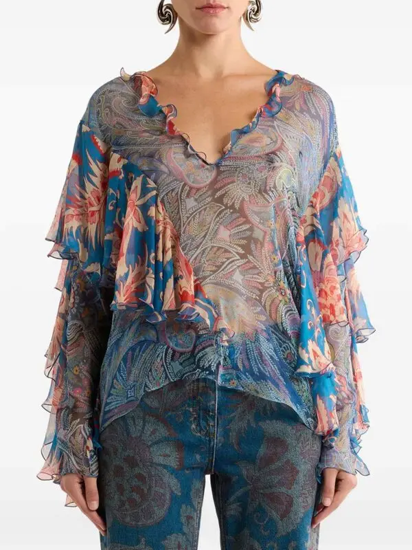 Etro Ruffled Blouse - Blue