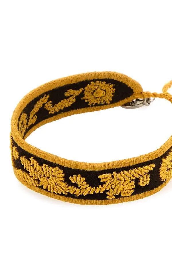 Prada Two-tone Suede And Fabric Bracelet - Multicolor