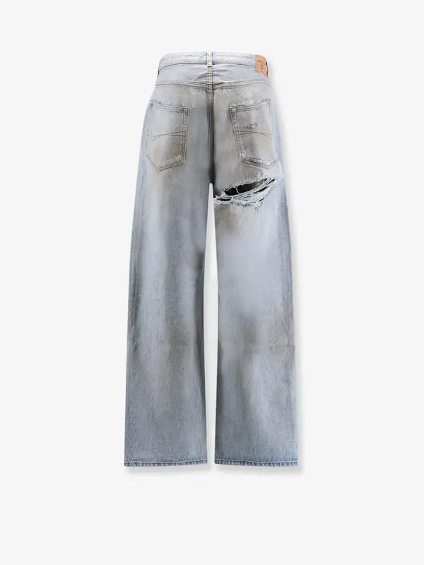 Balenciaga Distressed Wide-leg Denim Jeans
