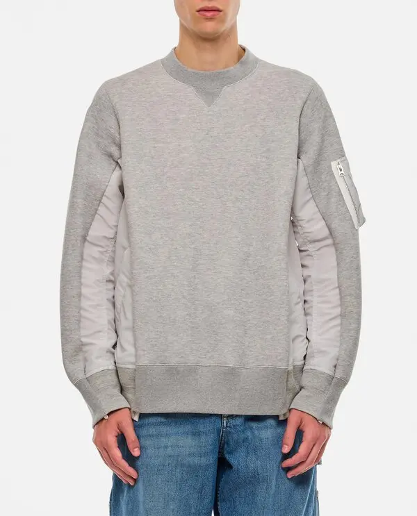Sacai Sponge Sweat X Nylon Twill Pullover
