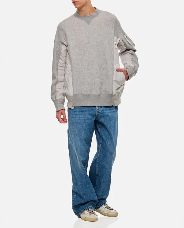 Sacai Sponge Sweat X Nylon Twill Pullover