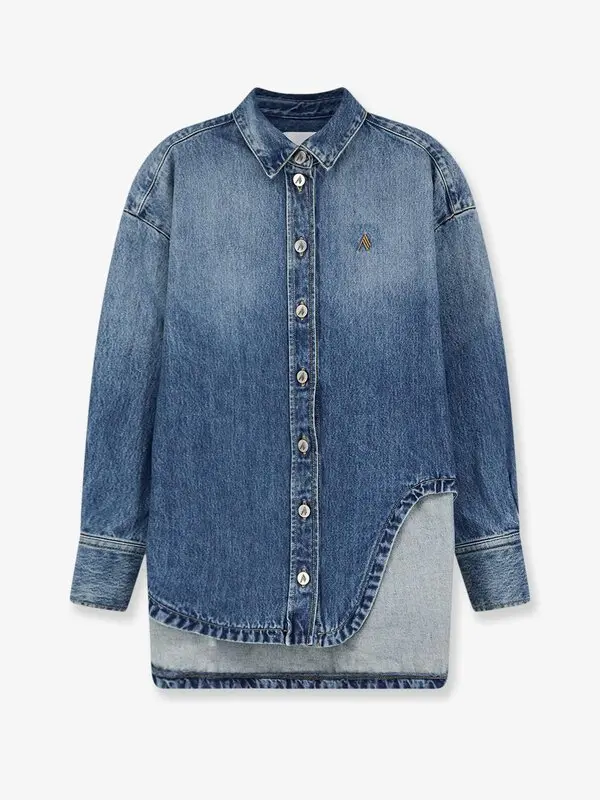Attico Bomber Blue Denim Shirt - Multicolor