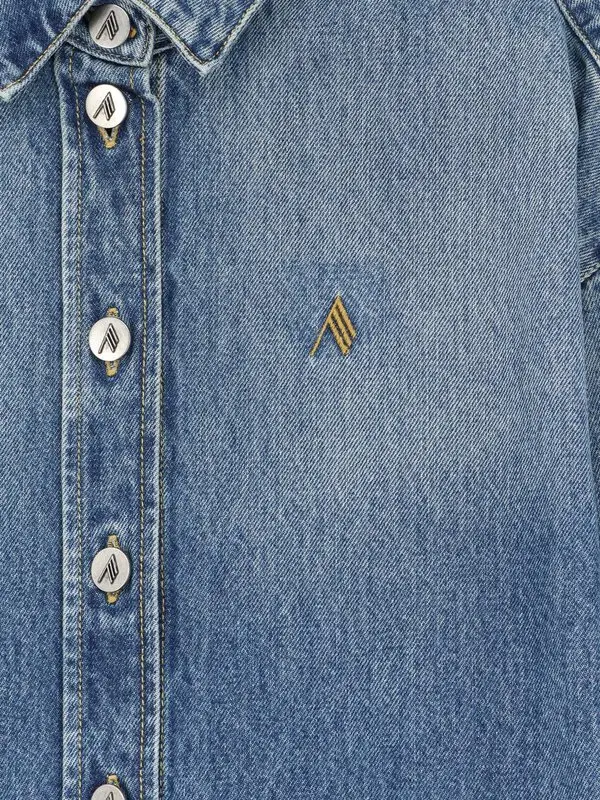 Attico Bomber Blue Denim Shirt - Multicolor