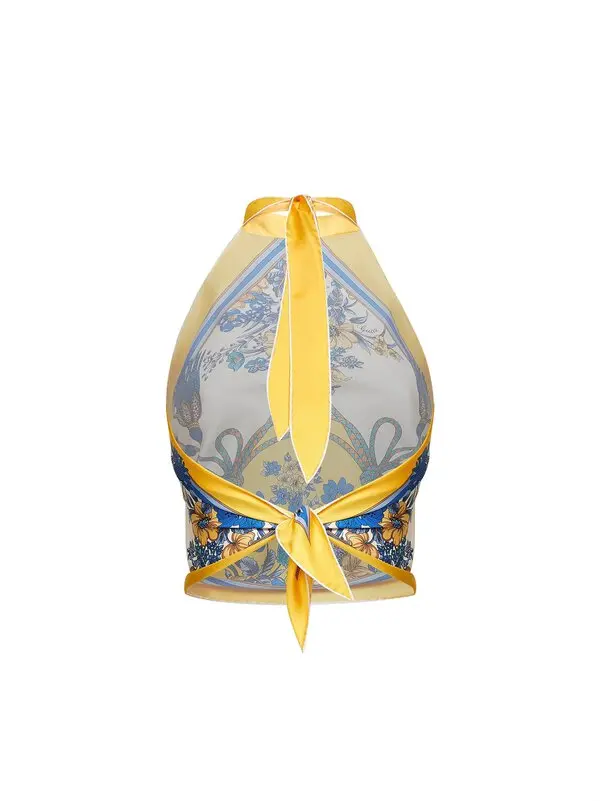 Gucci Printed Silk Twill Scarf Top