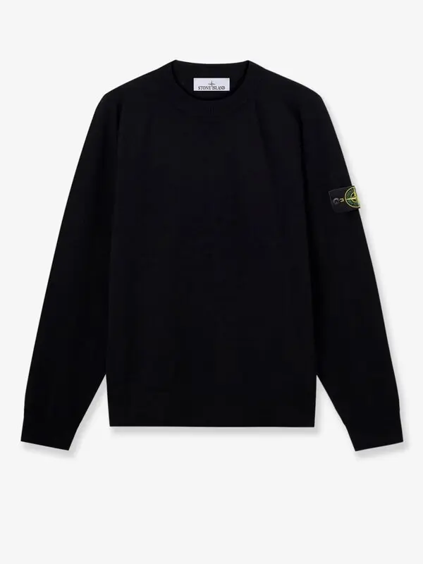 Stone Island Virgin Wool Blend Sweater - Black