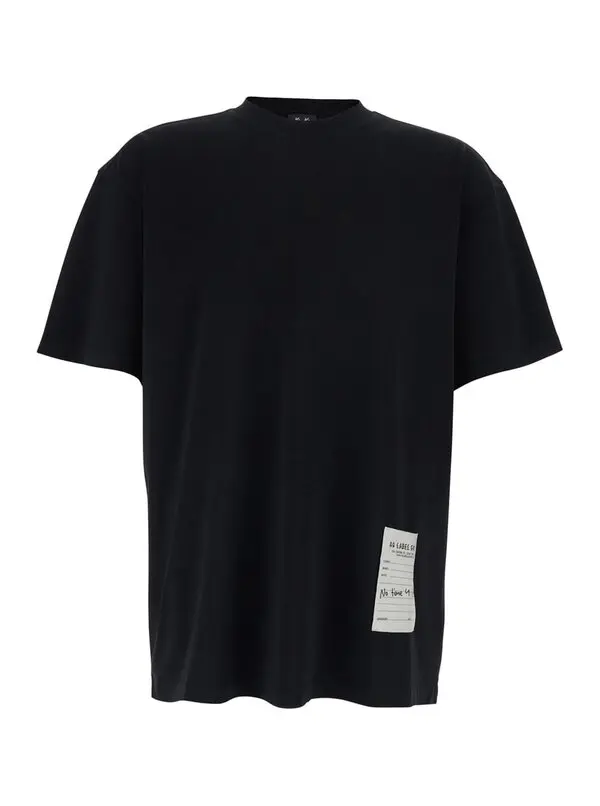 44 LABEL GROUP Crew Neck T-shirt With Logo On Front And Back In Cotton For - Black