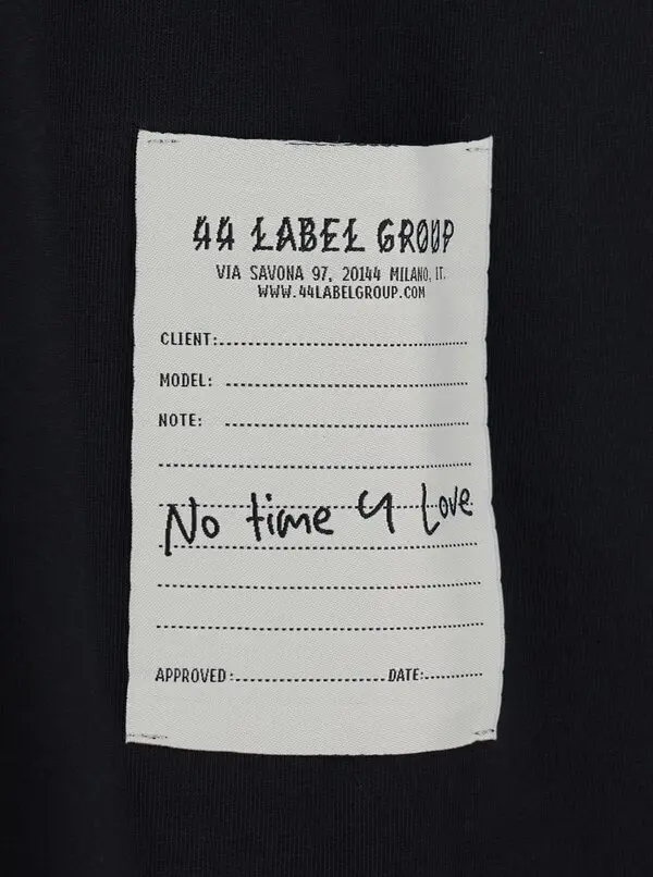 44 LABEL GROUP Crew Neck T-shirt With Logo On Front And Back In Cotton For - Black