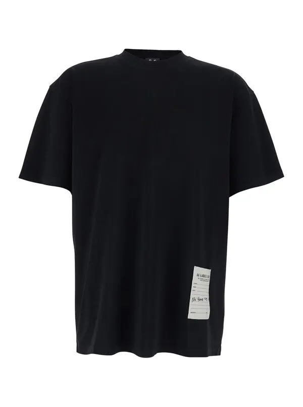 44 LABEL GROUP Crew Neck T-shirt With Logo On Front And Back In Cotton For - Black