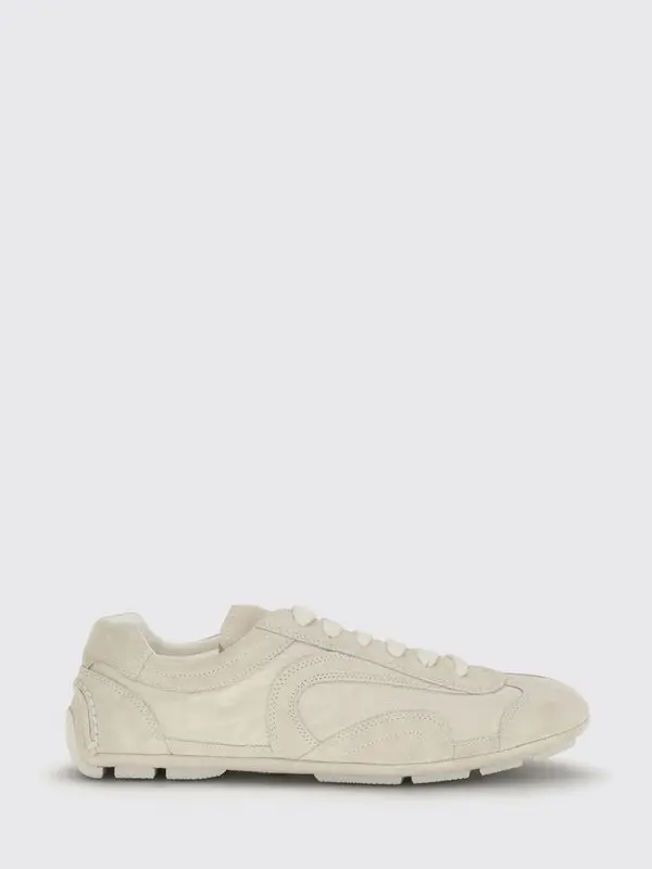 Prada Montecarlo Re-edition 2005 Sneakers In Re-nylon And Suede - Cream