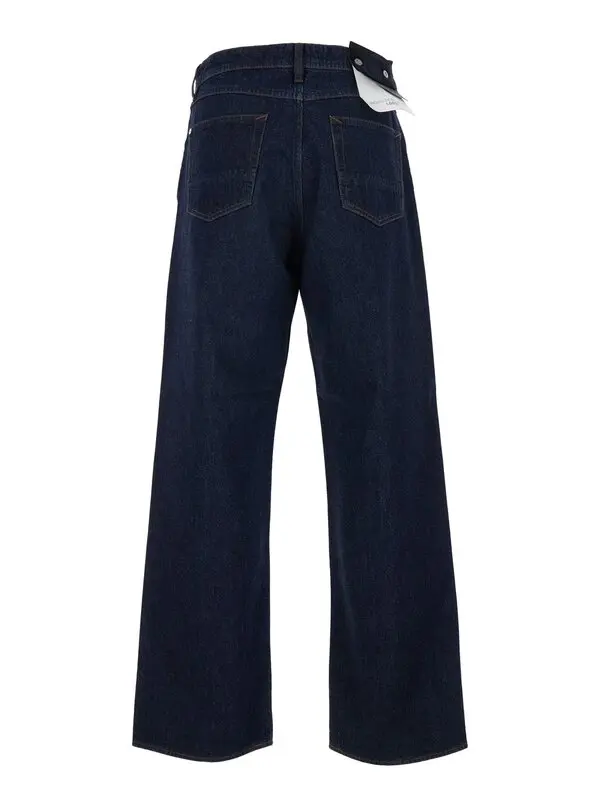 Stone Island Blue Five-pocket Jeans With Contrast Stitching In Denim