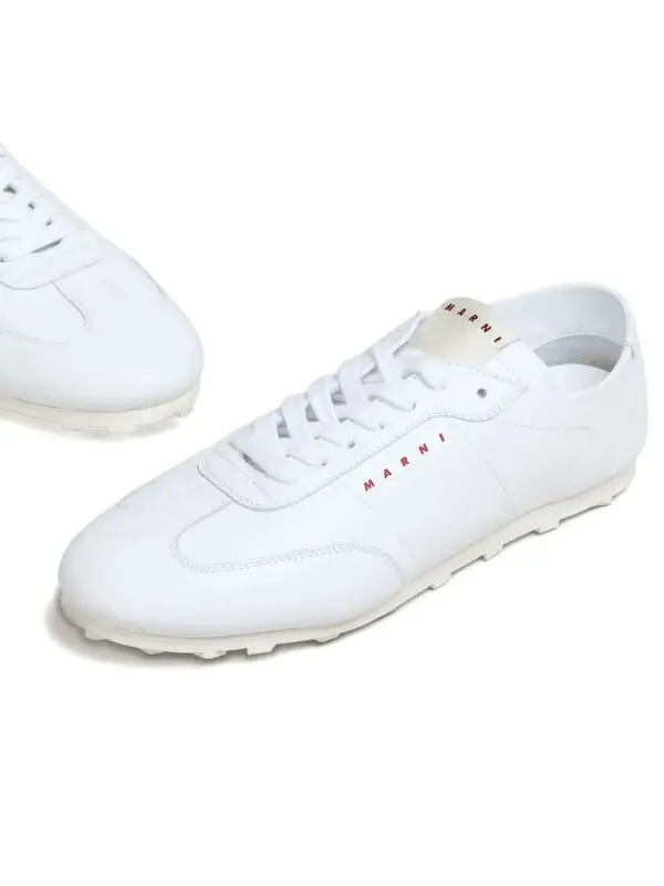 Marni Leather Lace-up Sneakers - White