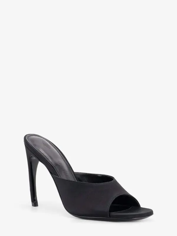 Attico Betta Satin Sandals - Black