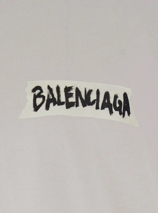Balenciaga Cotton T-shirt With Logo On Front And Back For - Multicolor