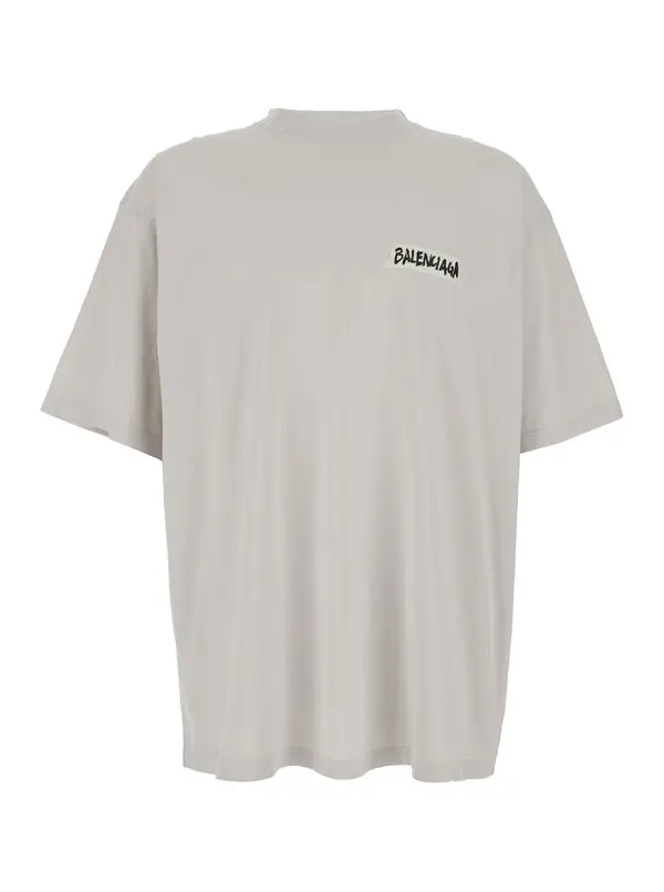 Balenciaga Cotton T-shirt With Logo On Front And Back For - White