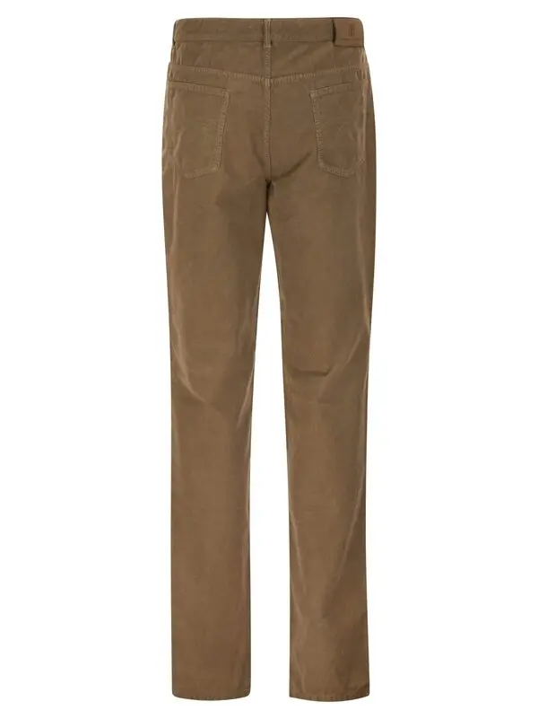 Brunello Cucinelli Five-pocket Cotton Corduroy Trousers - Brown
