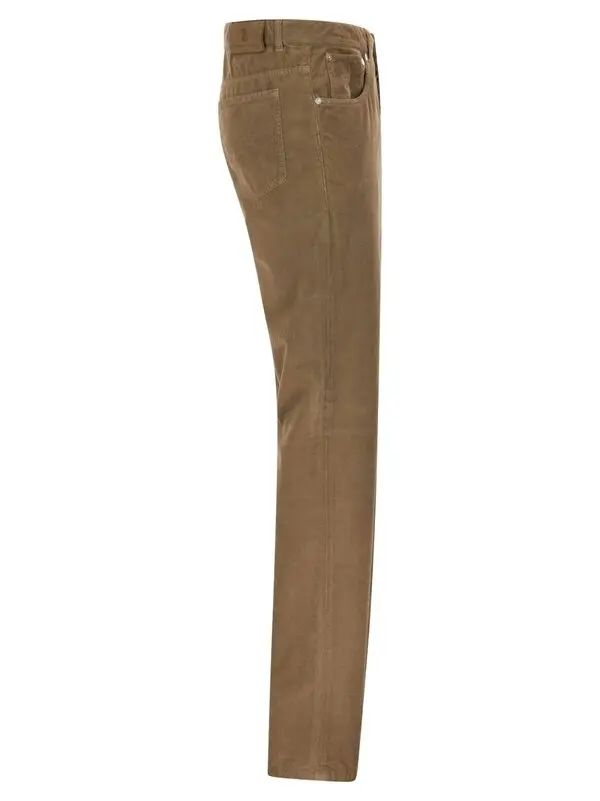 Brunello Cucinelli Five-pocket Cotton Corduroy Trousers - Brown