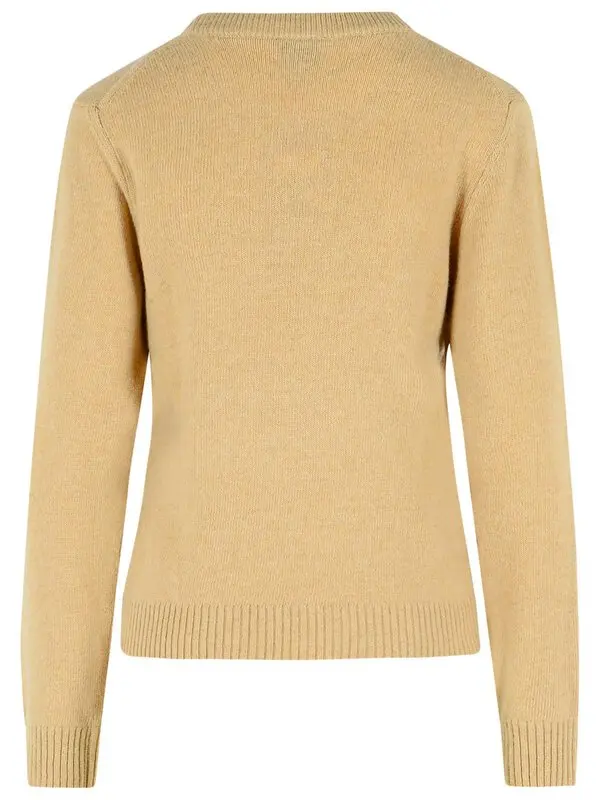 GANNI Wool Blend Graphic Sweater - Cream