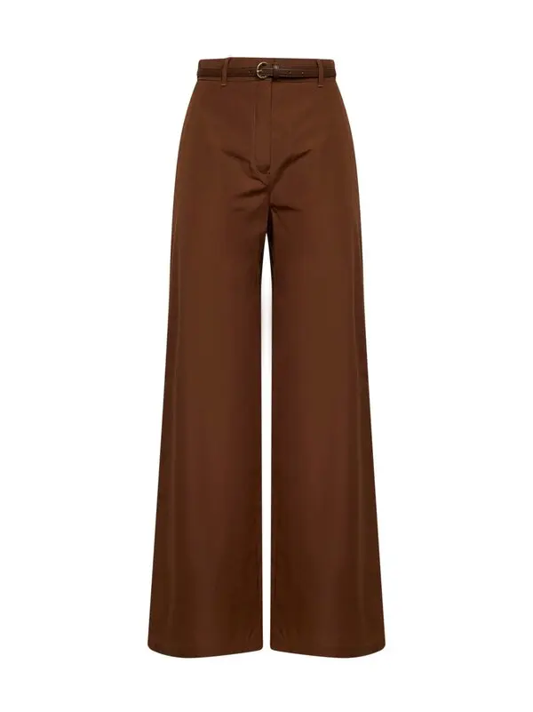 Max Mara Clay Poplin Belted Trousers - Multicolor