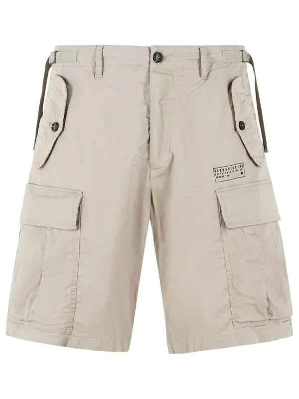 Dsquared2 Beige Cotton Cargo Bermuda Shorts