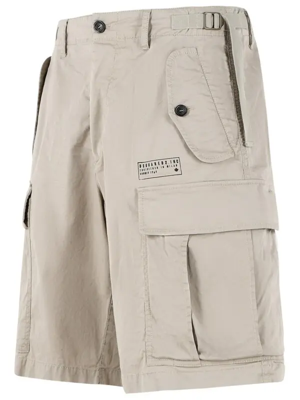 Dsquared2 Beige Cotton Cargo Bermuda Shorts