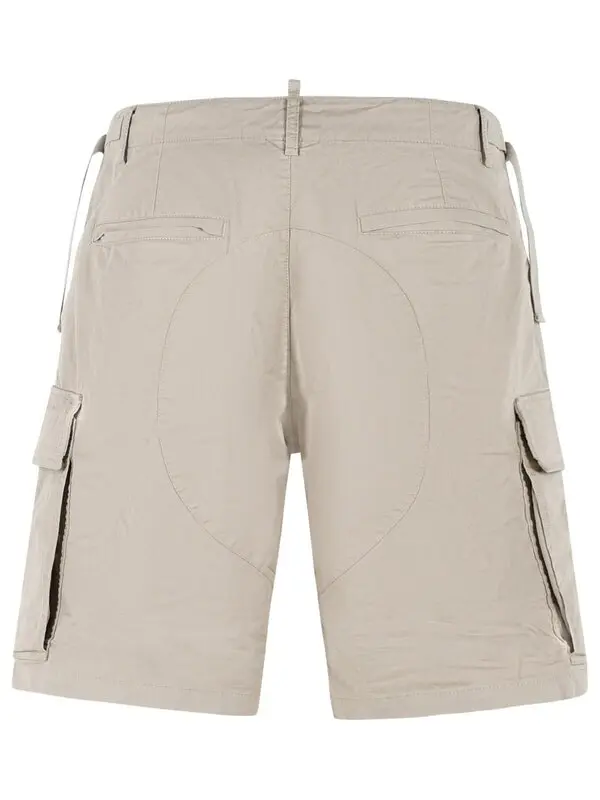 Dsquared2 Cotton Cargo Bermuda Shorts - Cream