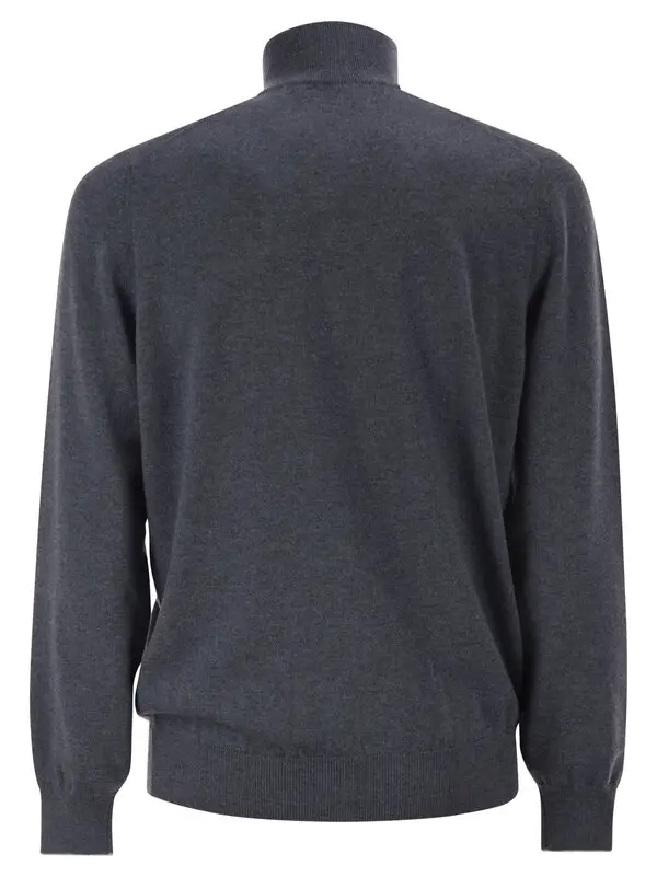 Brunello Cucinelli Cashmere Turtleneck Sweater With Zipper