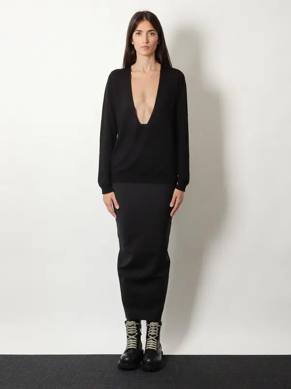 Rick Owens Tower Extreme Wool Sweater - Black