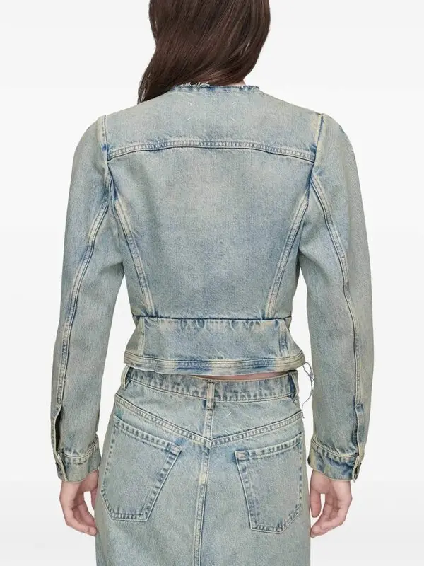 MAISON MARGIELA Jacket With Raw-cut Hem - Blue