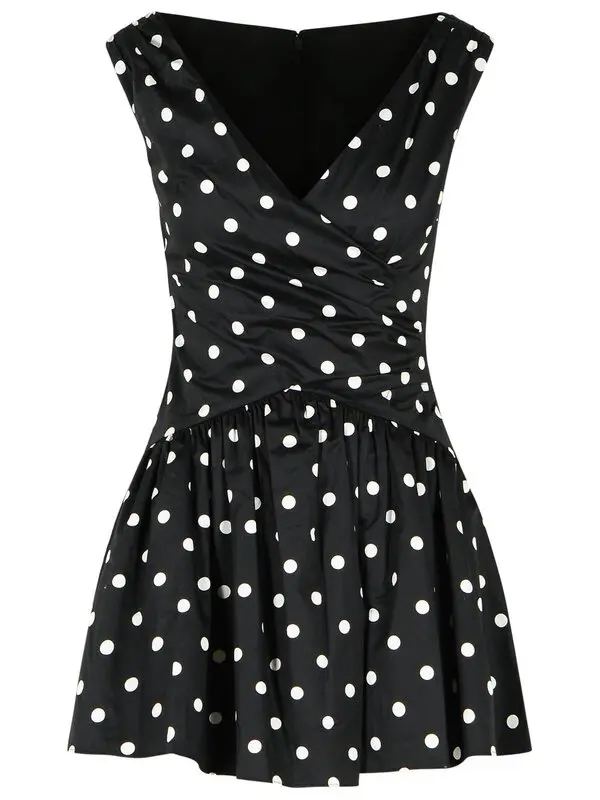 SELF-PORTRAIT Polka Dot' Cotton Dress - Black
