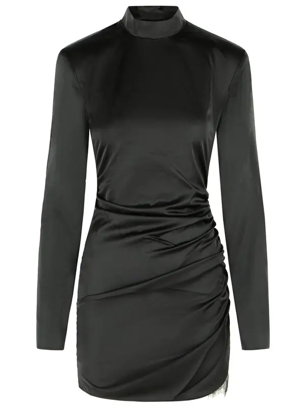 ROTATE BY BIRGER CHRISTENSEN Polyester Satin Mini Dress - Black
