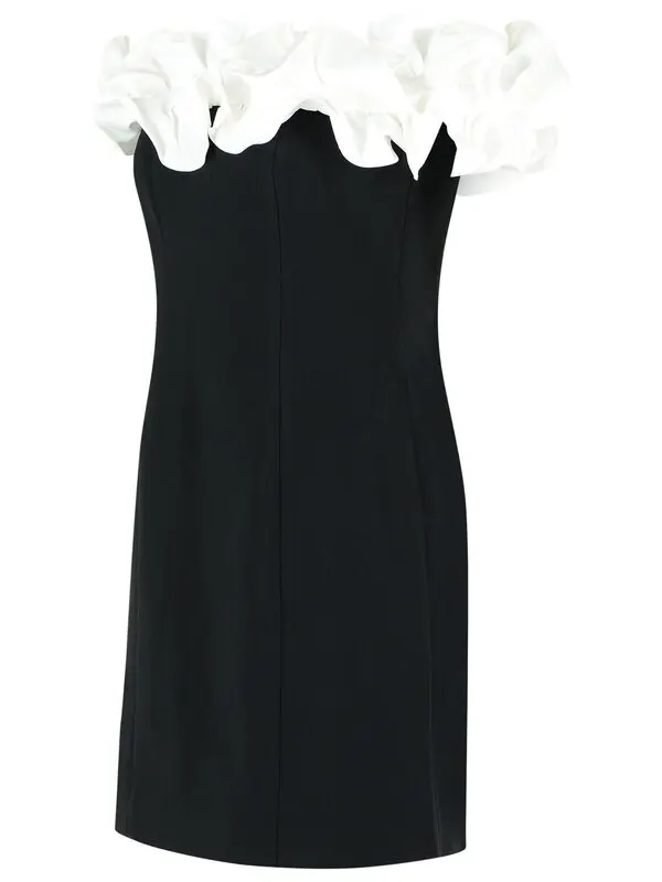 ROTATE BY BIRGER CHRISTENSEN Mini Dress With Ruffles In And White Polyester
