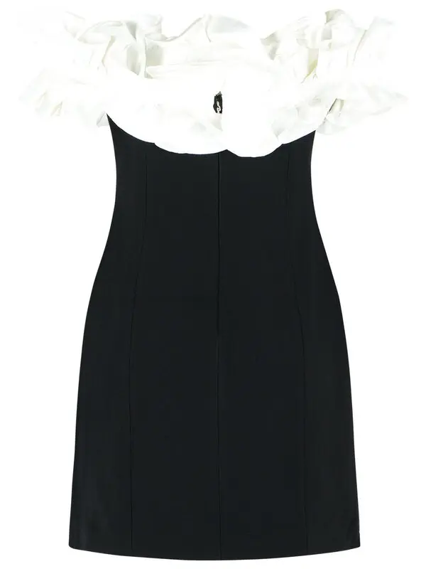 ROTATE BY BIRGER CHRISTENSEN Mini Dress With Ruffles In And White Polyester