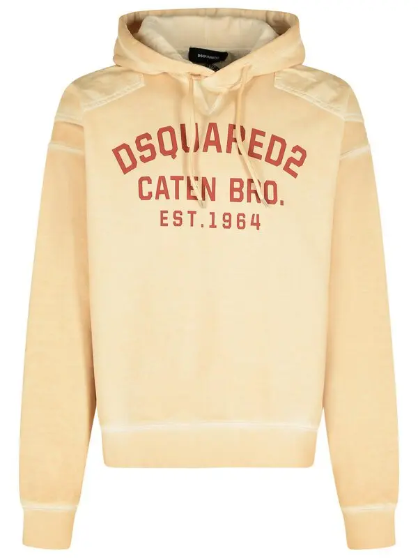 Dsquared2 Cotton Hooded Sweatshirt - Cream