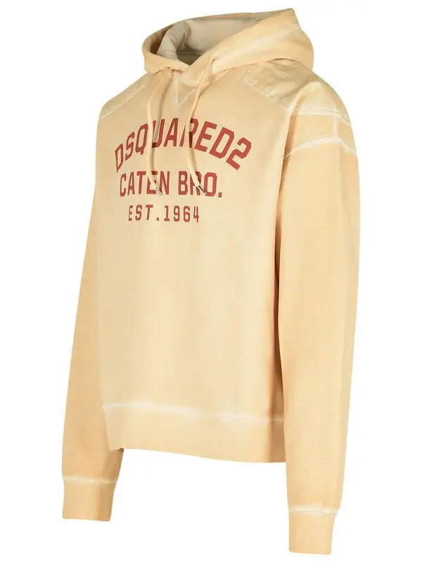 Dsquared2 Cotton Hooded Sweatshirt - Cream