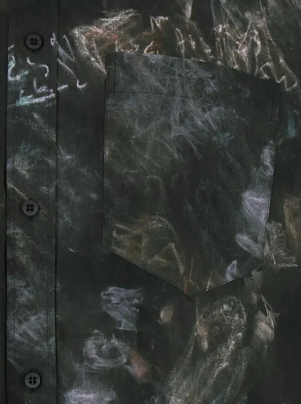 Balenciaga Black Shirt With All-over Print In Viscose - Multicolor